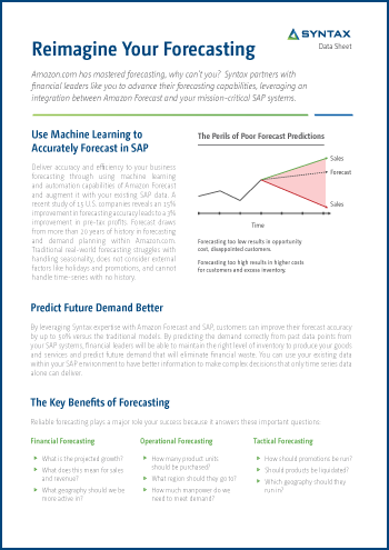 SAP Amazon Forecast: Data Sheet