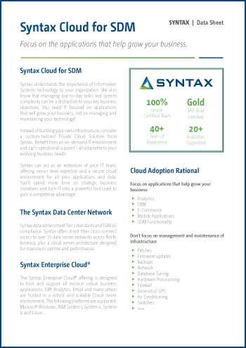 Syntax Cloud for SDM: Data Sheet