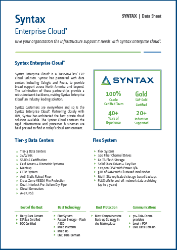 Syntax Enterprise Cloud: Data Sheet