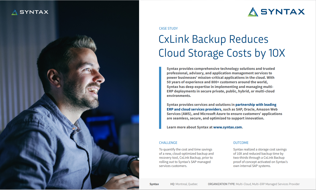 CxLink Backup Reduces Cloud Storage Costs by 10X: Case Study
